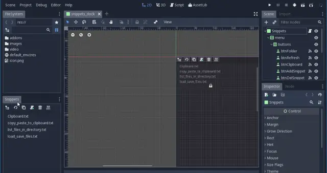 Snippets Editor Plugin | Godot Asset Library